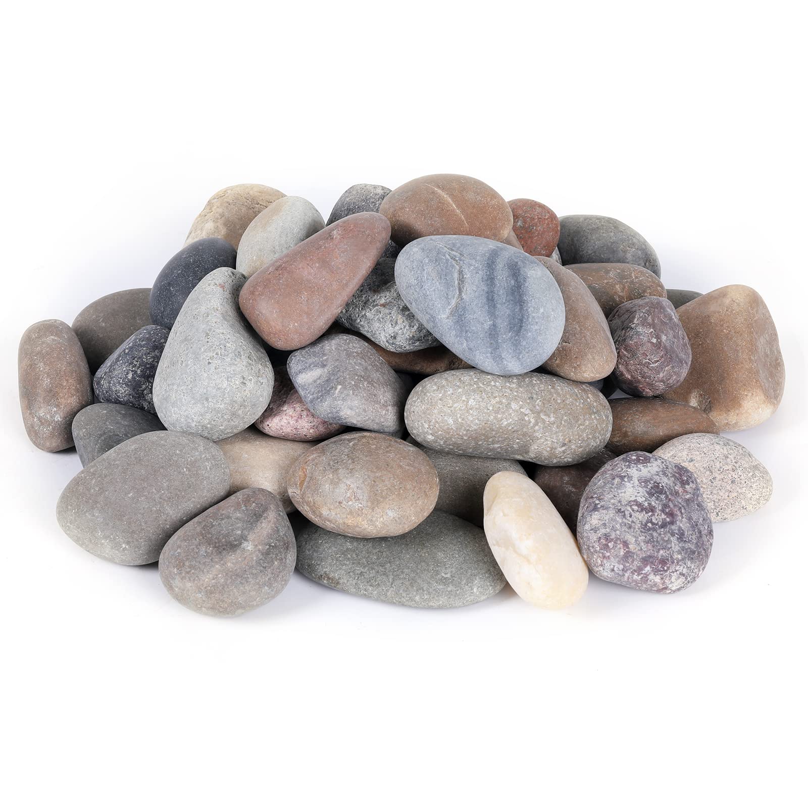 Mixed Color Smooth Pebbles River Rocks for Landscaping, Ideal for Home ...